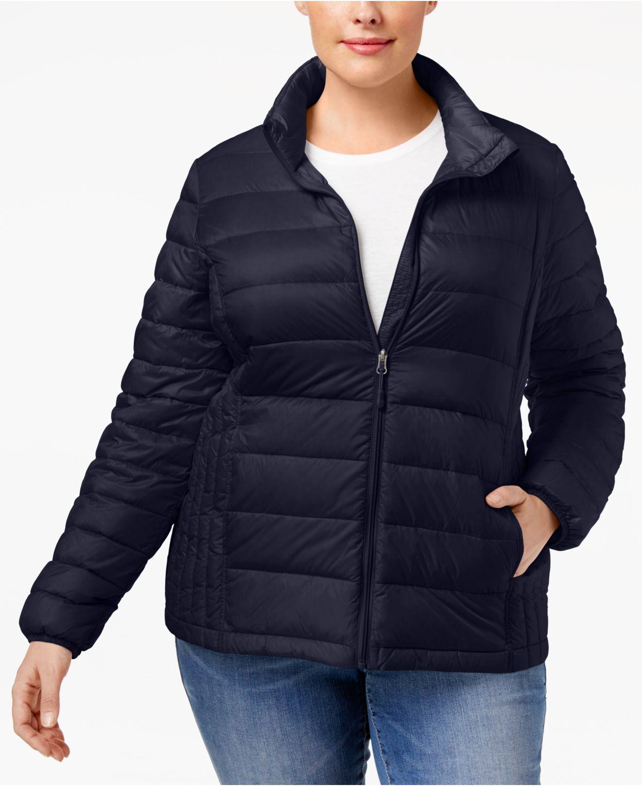 Lyst 32 Degrees Plus Size Packable Puffer Coat In Blue