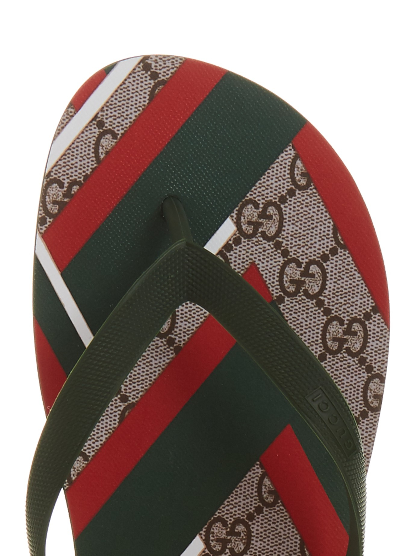 Gucci Gg Supreme Chevron-print Flip-flops in Black for Men - Lyst