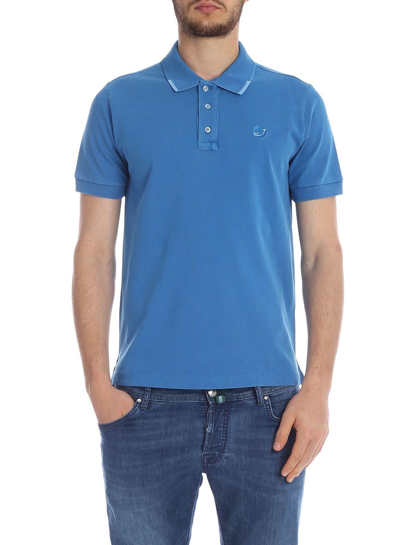 Jacob Cohen Light Blue Cotton Polo Shirt in Blue for Men - Lyst
