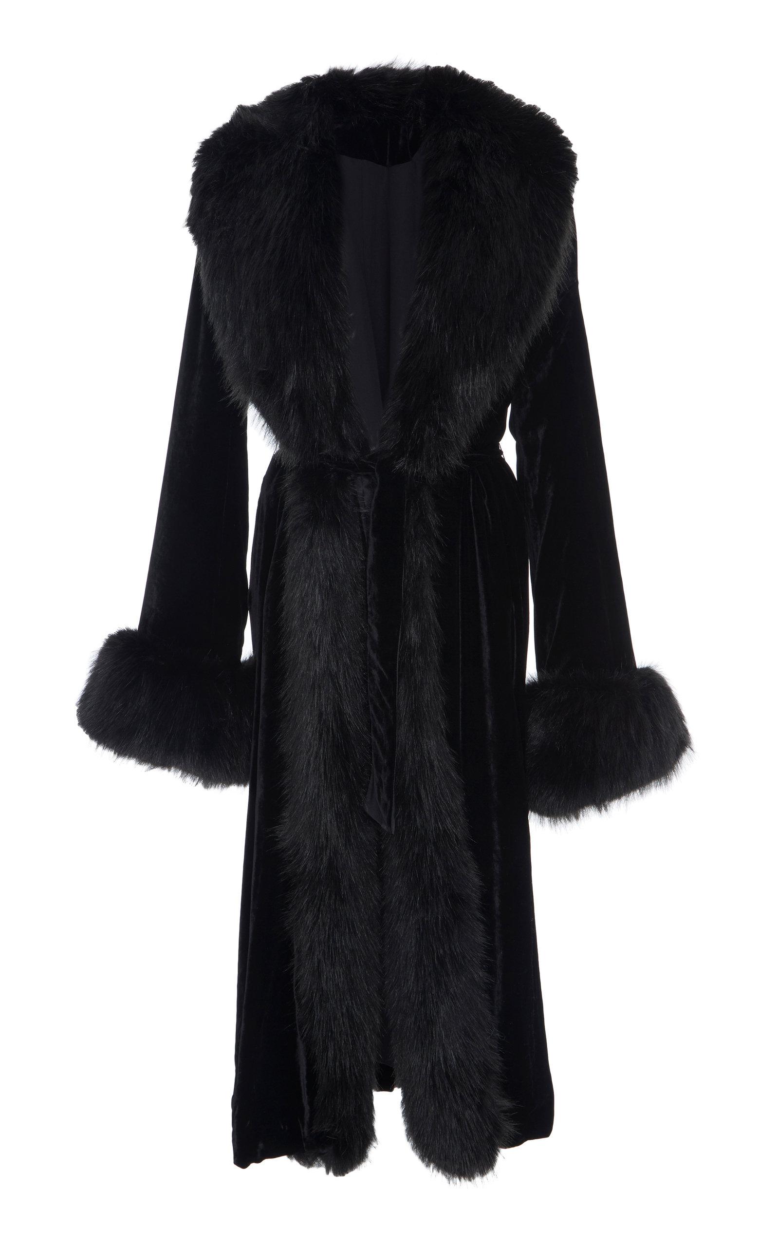Marei 1998 Mayflower Velvet Coat With Faux Fur Collar And Cuffs in ...