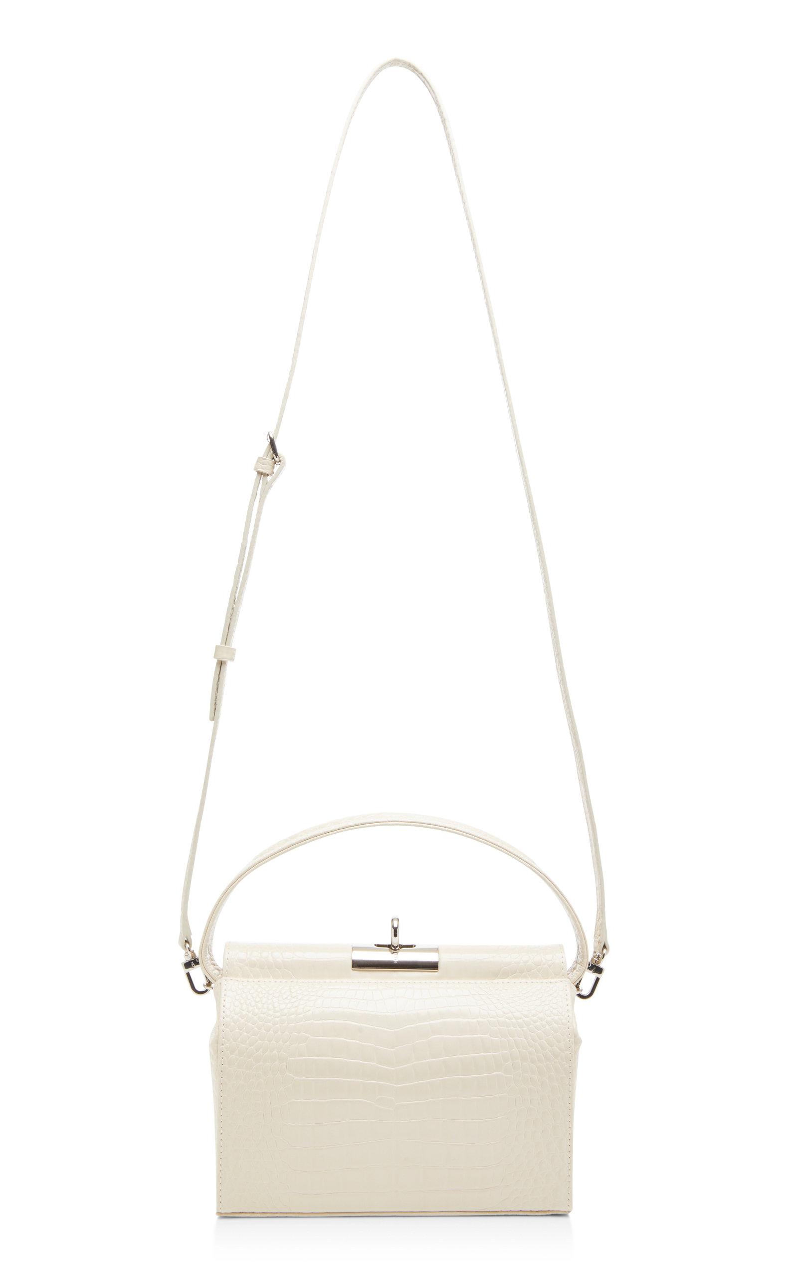 GU_DE Milky Croc-effect Leather Top Handle Bag in White - Lyst
