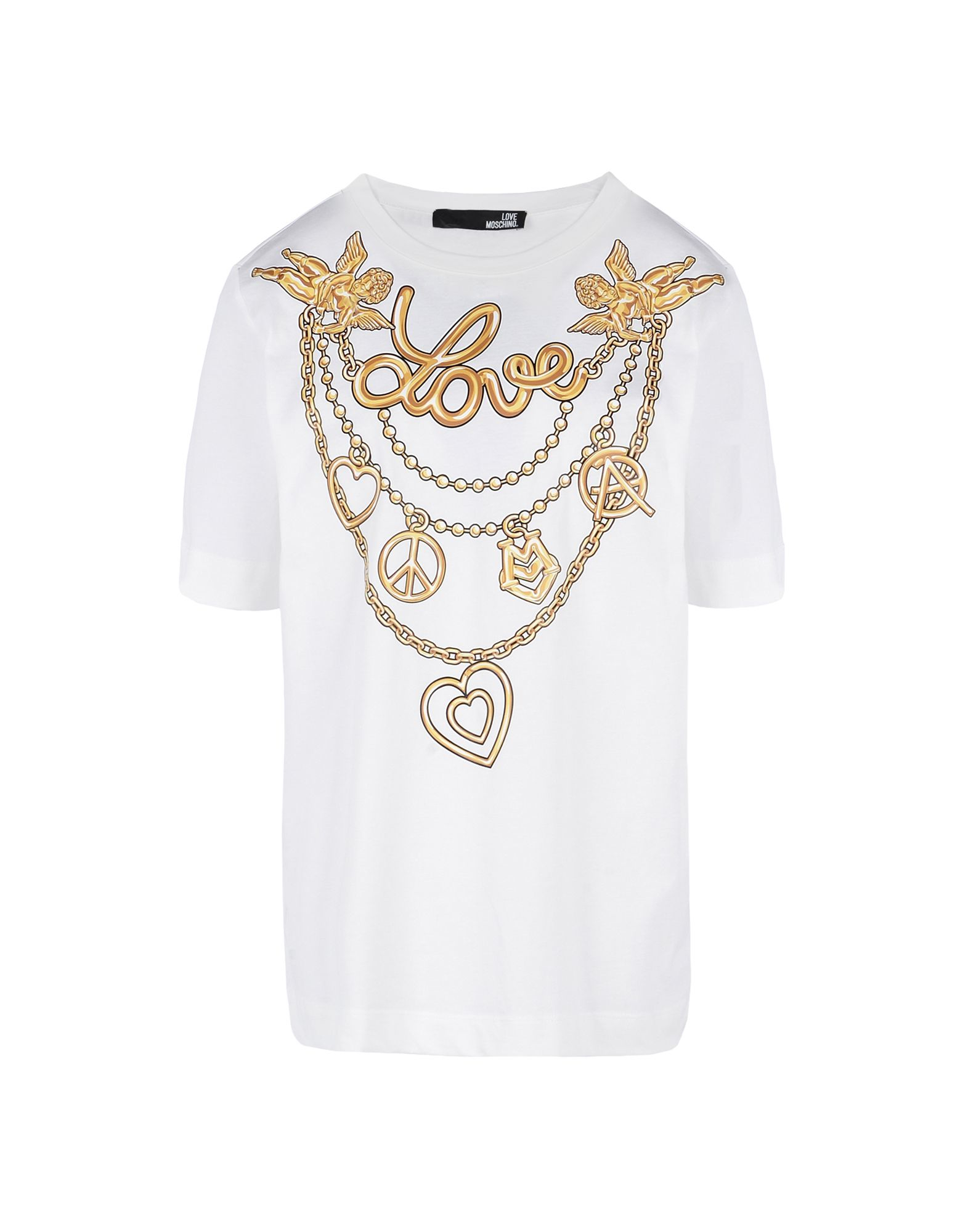 Love moschino Short Sleeve T-shirts in White for Men | Lyst