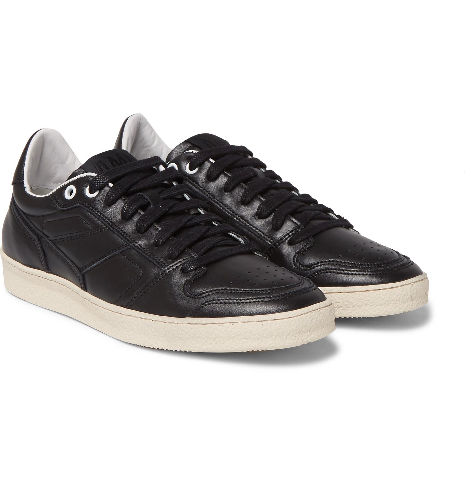AMI Leather Sneakers in Black for Men - Lyst