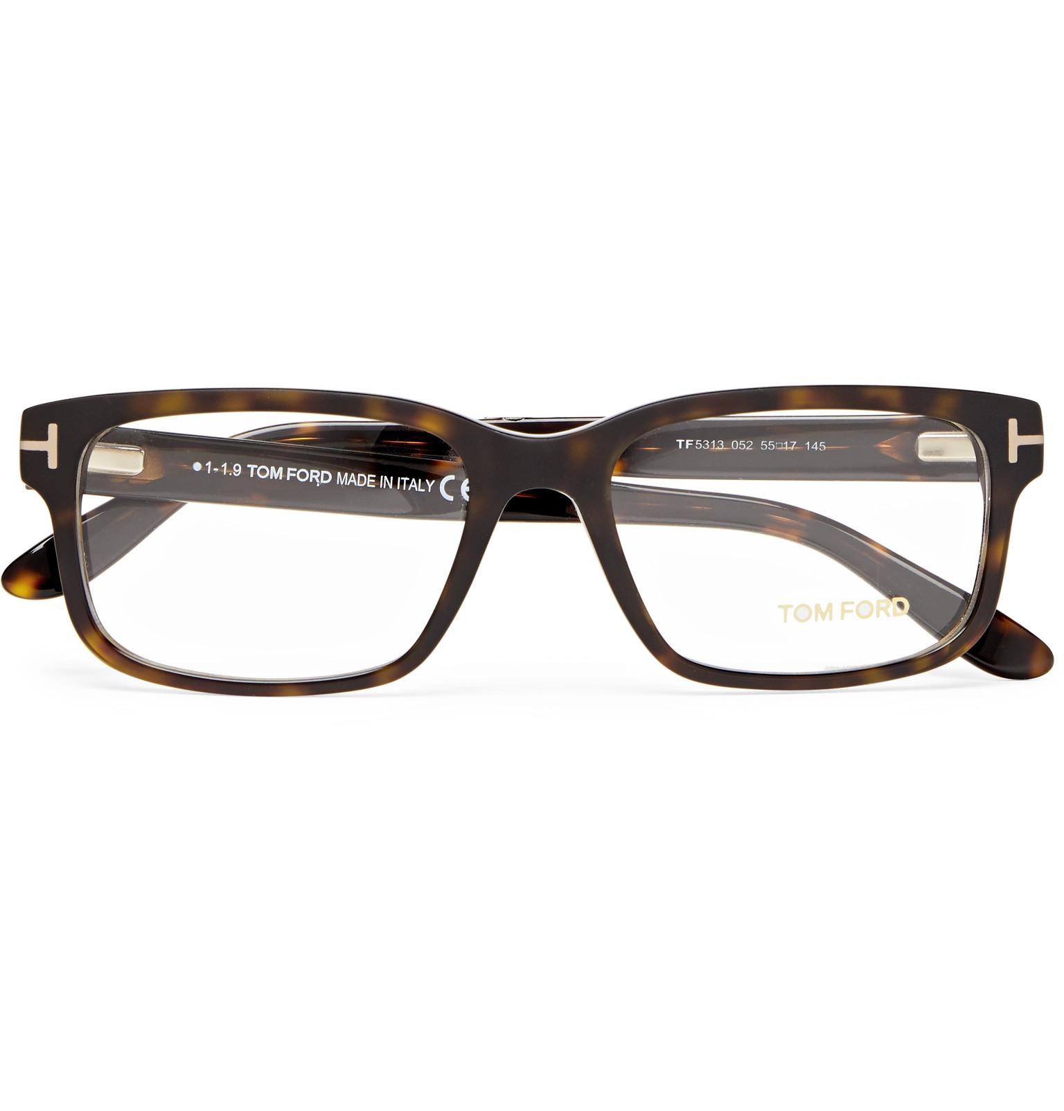 Tom Ford Wide Square Optical Framesblack In Brown For Men