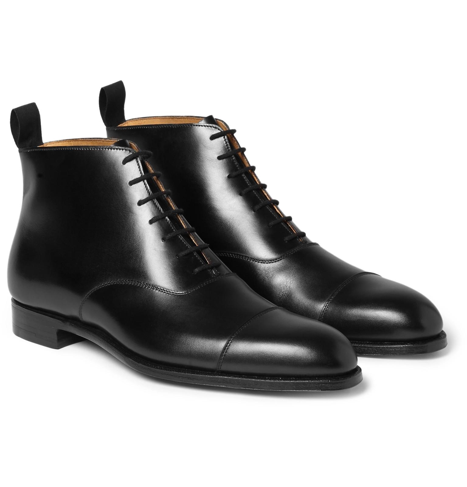George cleverley William Cap-toe Leather Boots in Black for Men | Lyst