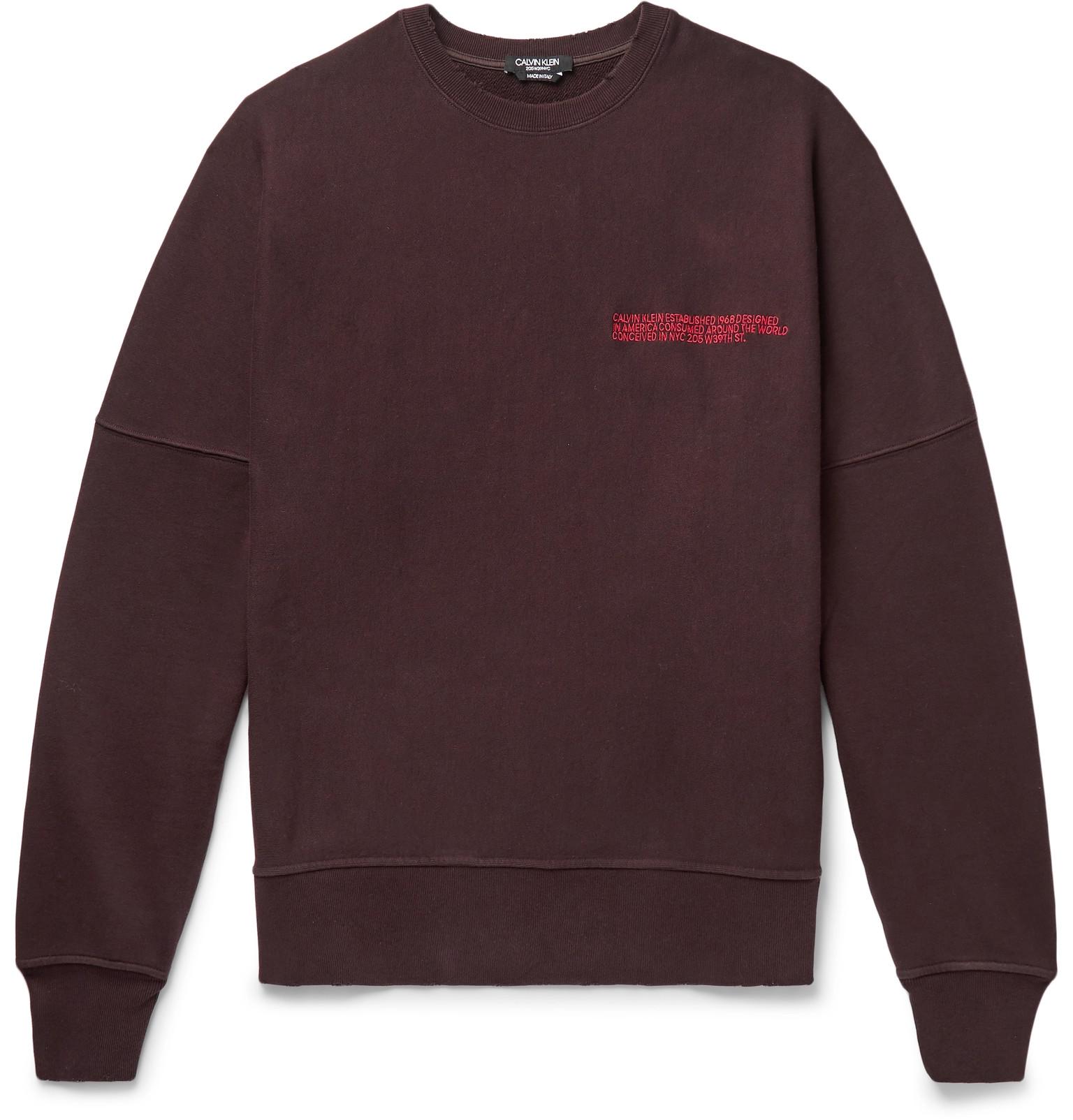 CALVIN KLEIN 205W39NYC Oversized Logo-embroidered Loopback Cotton ...