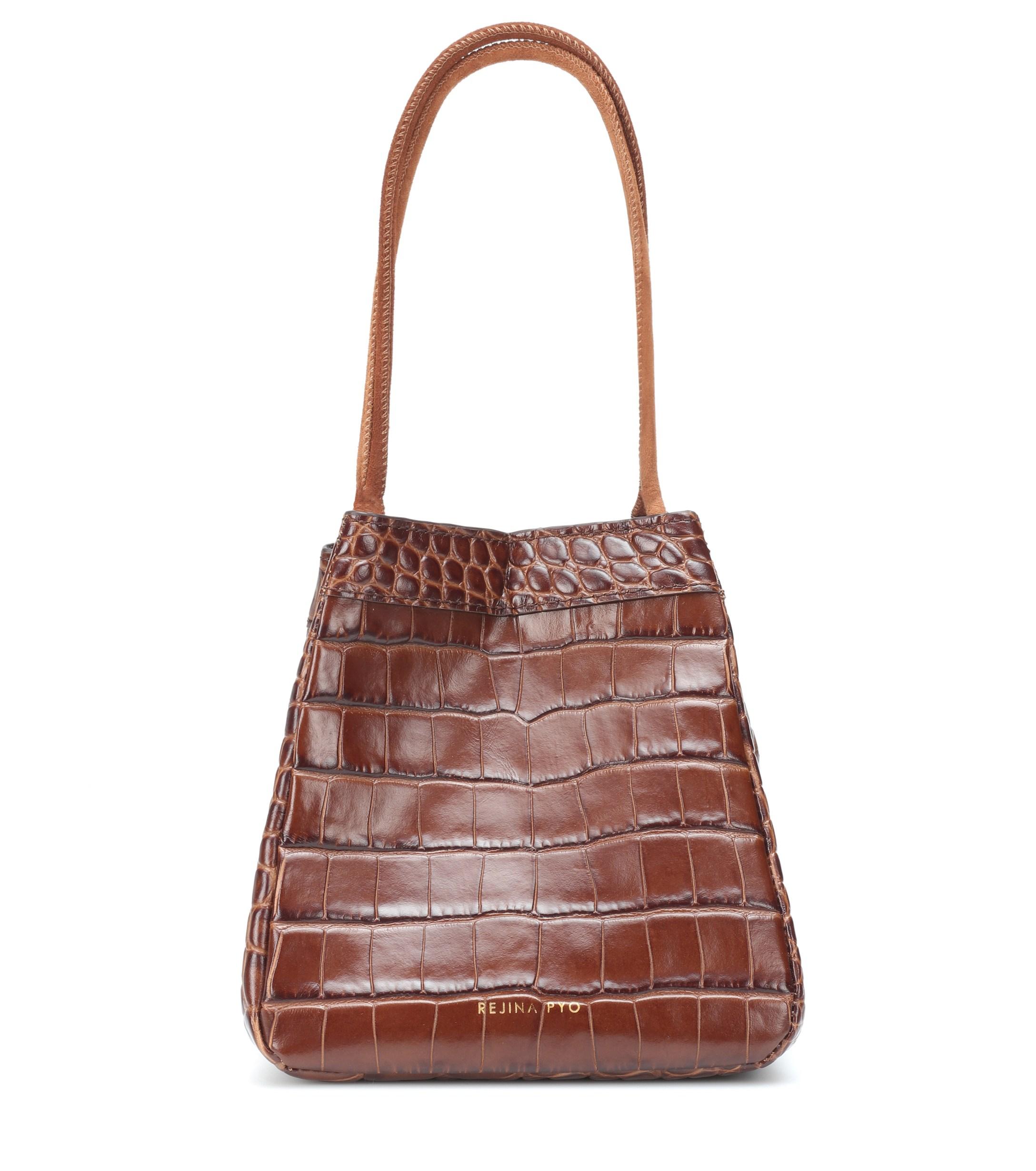 Lyst - Rejina Pyo Rita Embossed Leather Bucket Bag in Brown
