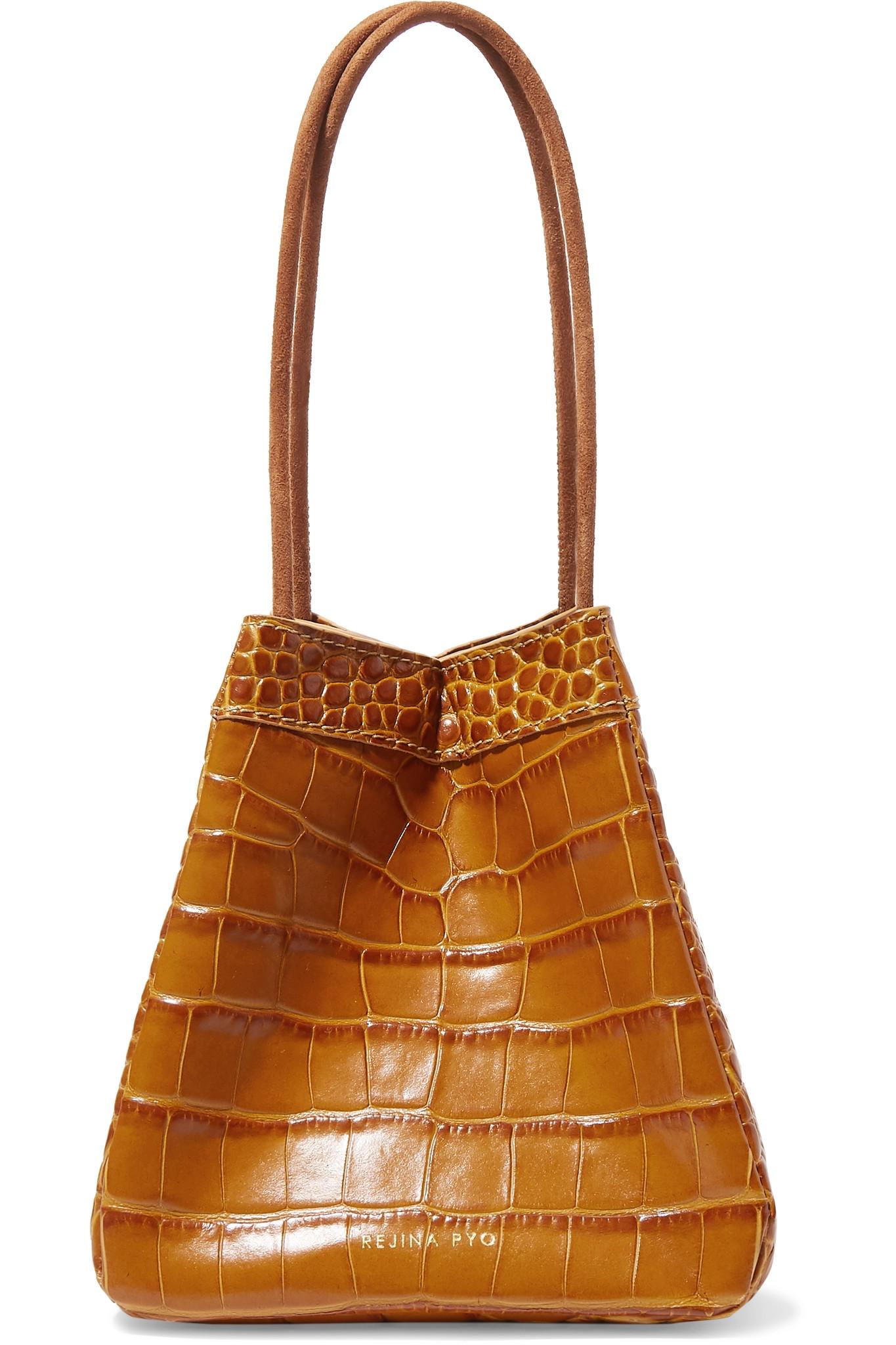 Lyst - Rejina Pyo Rita Croc-effect Leather Bucket Bag in Brown - Save 10%