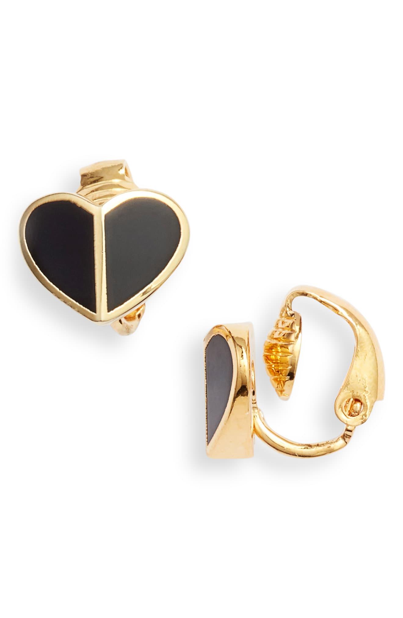 Kate Spade Heritage Spade Clip-on Earrings in Metallic - Lyst