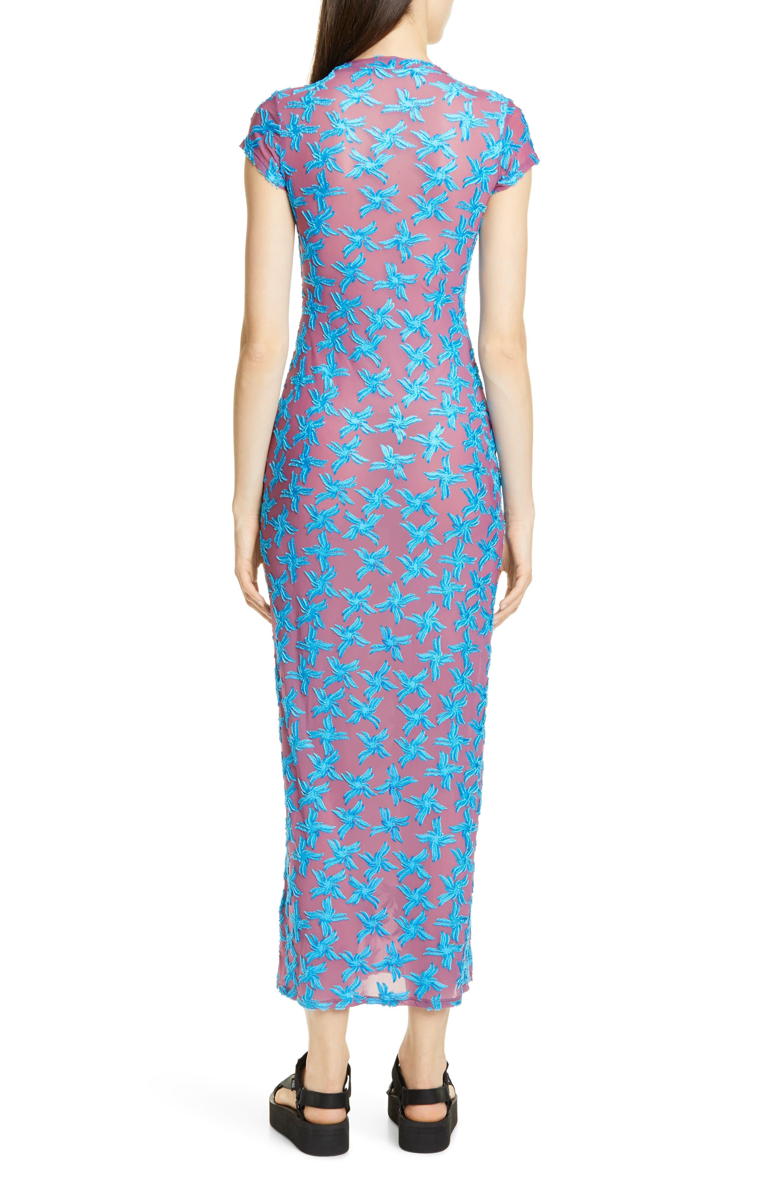 Eckhaus Latta Shrunk Floral Burnout Dress in Blue - Lyst