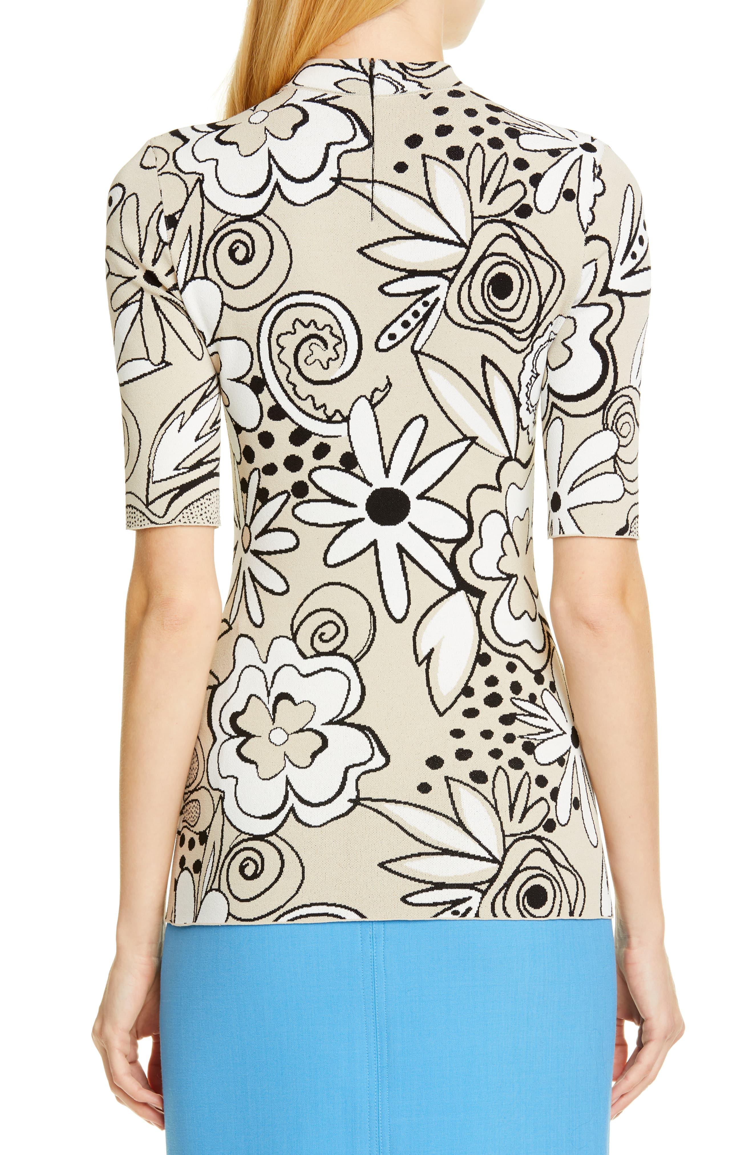 Kwaidan Editions Floral Jacquard Knit Top in Blue - Lyst