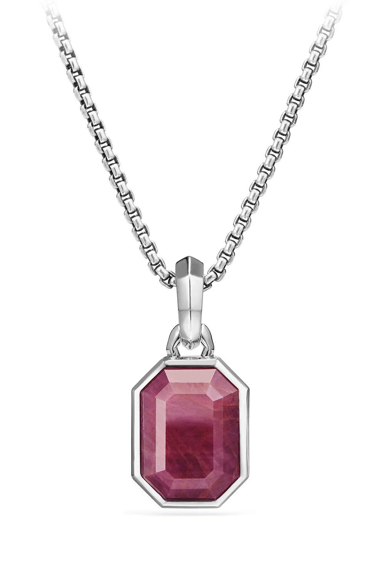 David Yurman Emerald Cut Ruby Amulet - Lyst