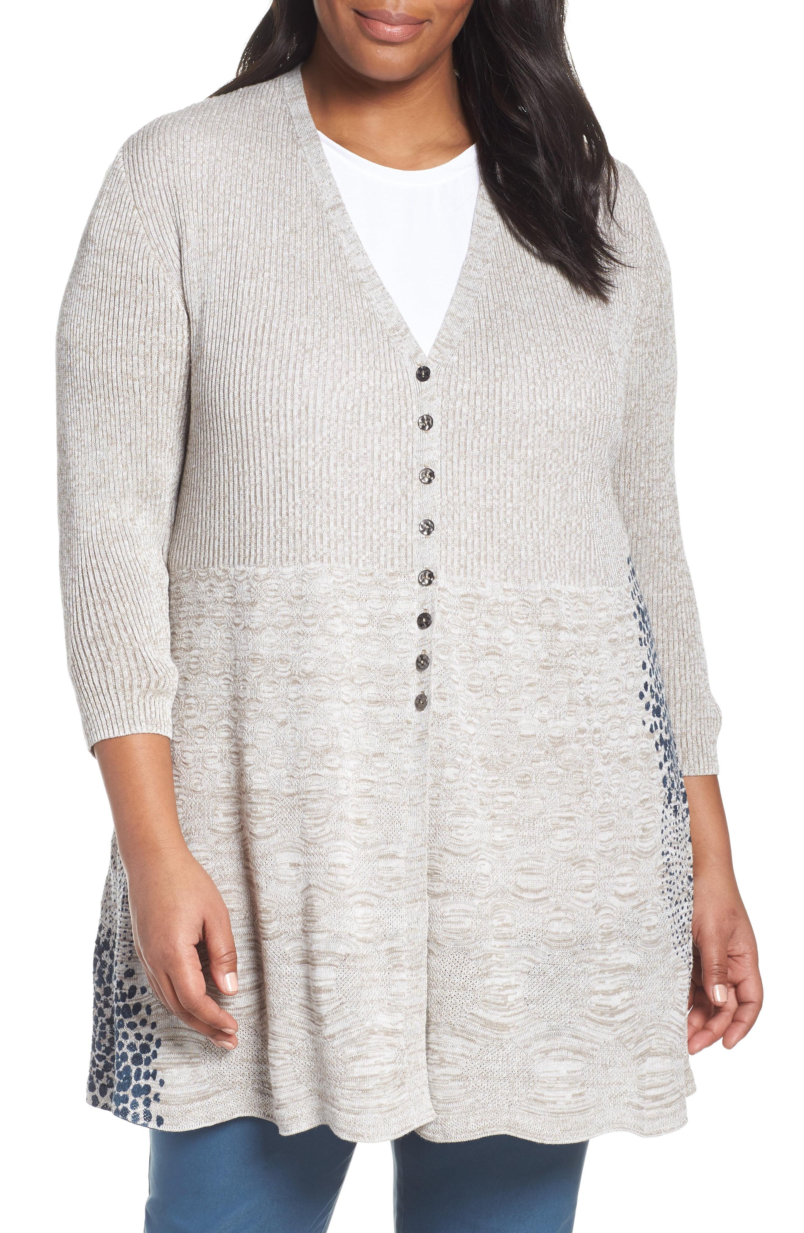 Lyst - NIC+ZOE Bustle Linen Blend Cardigan in Gray