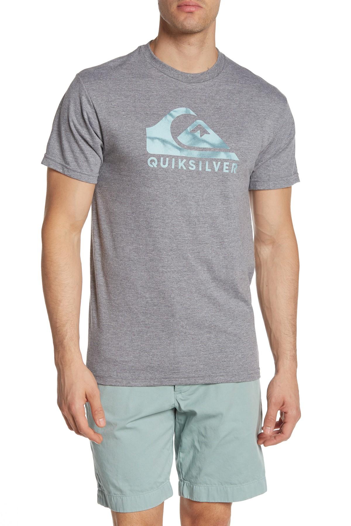 Lyst - Quiksilver Smoke Waves Regular Fit Crew Neck Tee in Gray for Men