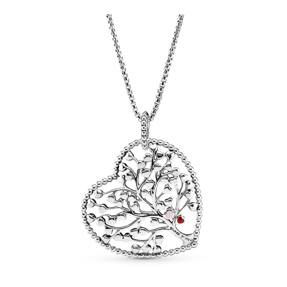 PANDORA Family Tree Heart Necklace In Pink Lyst PANDORA Family Tree Heart Necklace In Pink Lyst