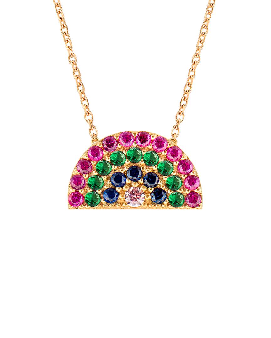 Lyst - Gabi Rielle 22k Over Silver Cz Rainbow Necklace in Red