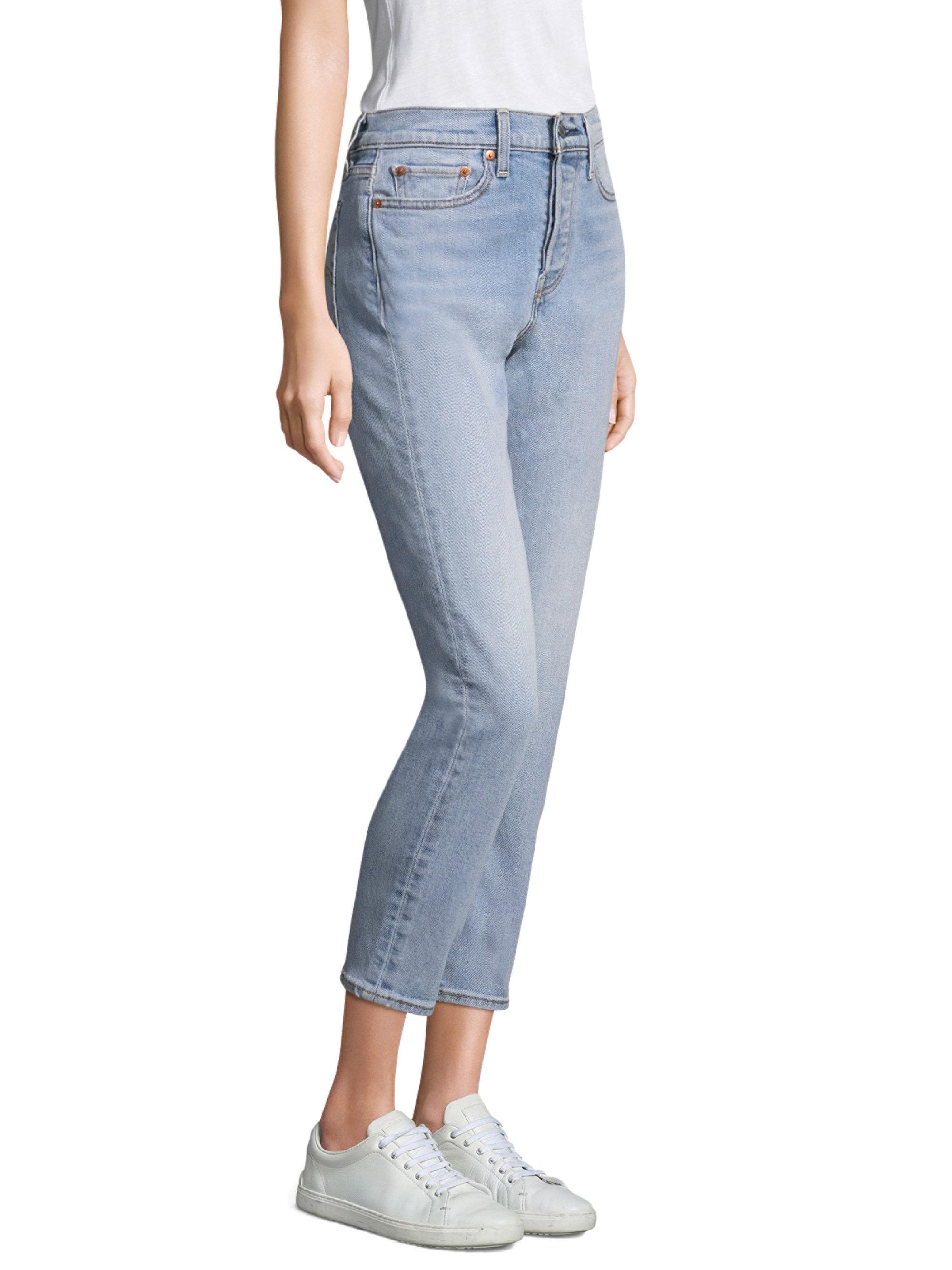 Levi's Denim Wedgie High Rise Icon Cropped Boy Fit Jeans in Blue - Lyst