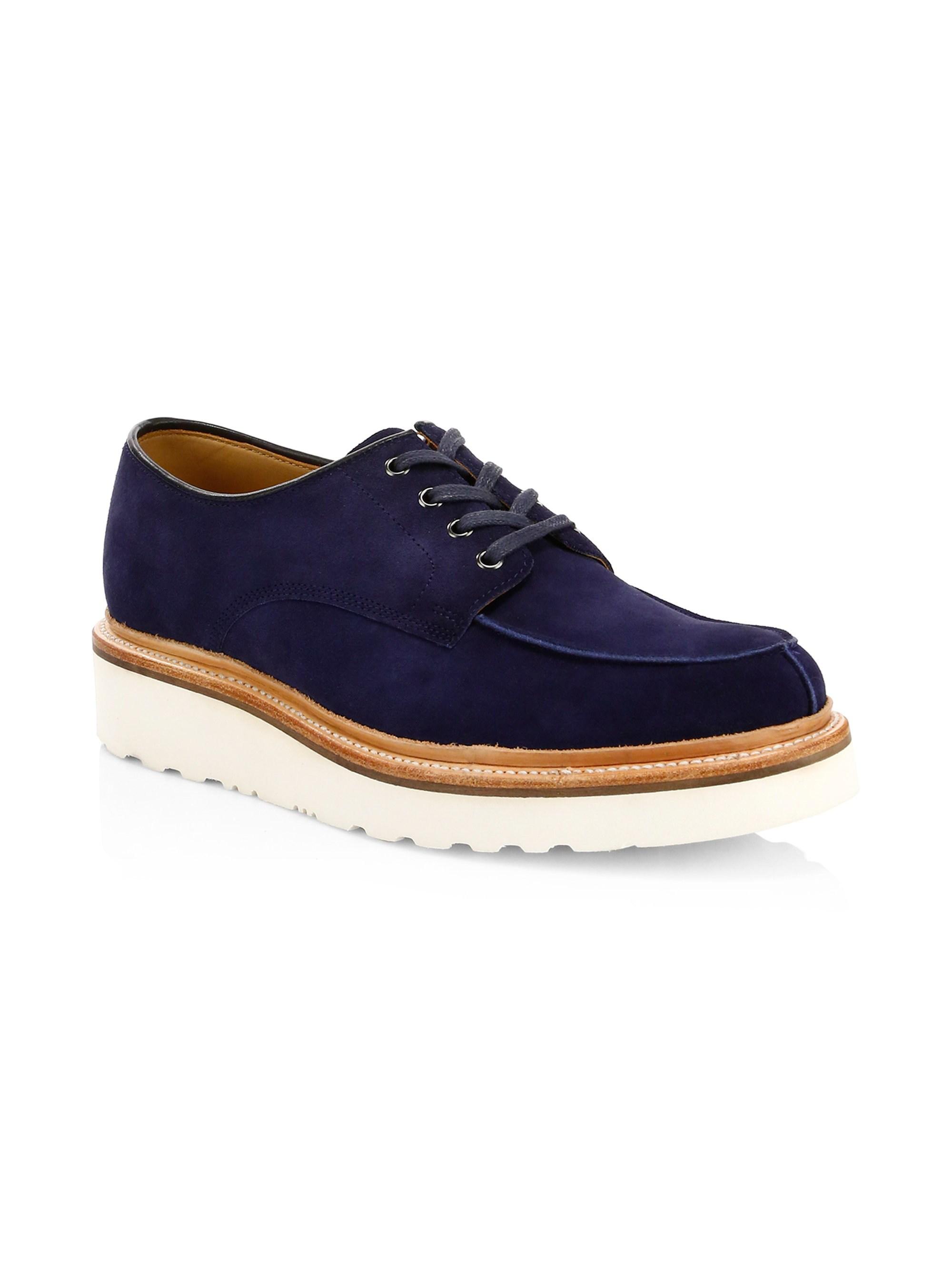 Lyst - Grenson Barnett Suede Wedge Lace-up Shoes in Blue for Men