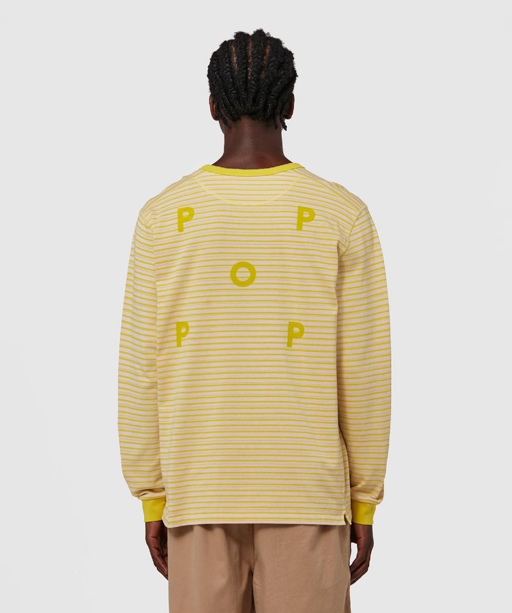 Pop Trading Co. Blaine Striped Long Sleeve T-shirt in Yellow for Men - Lyst