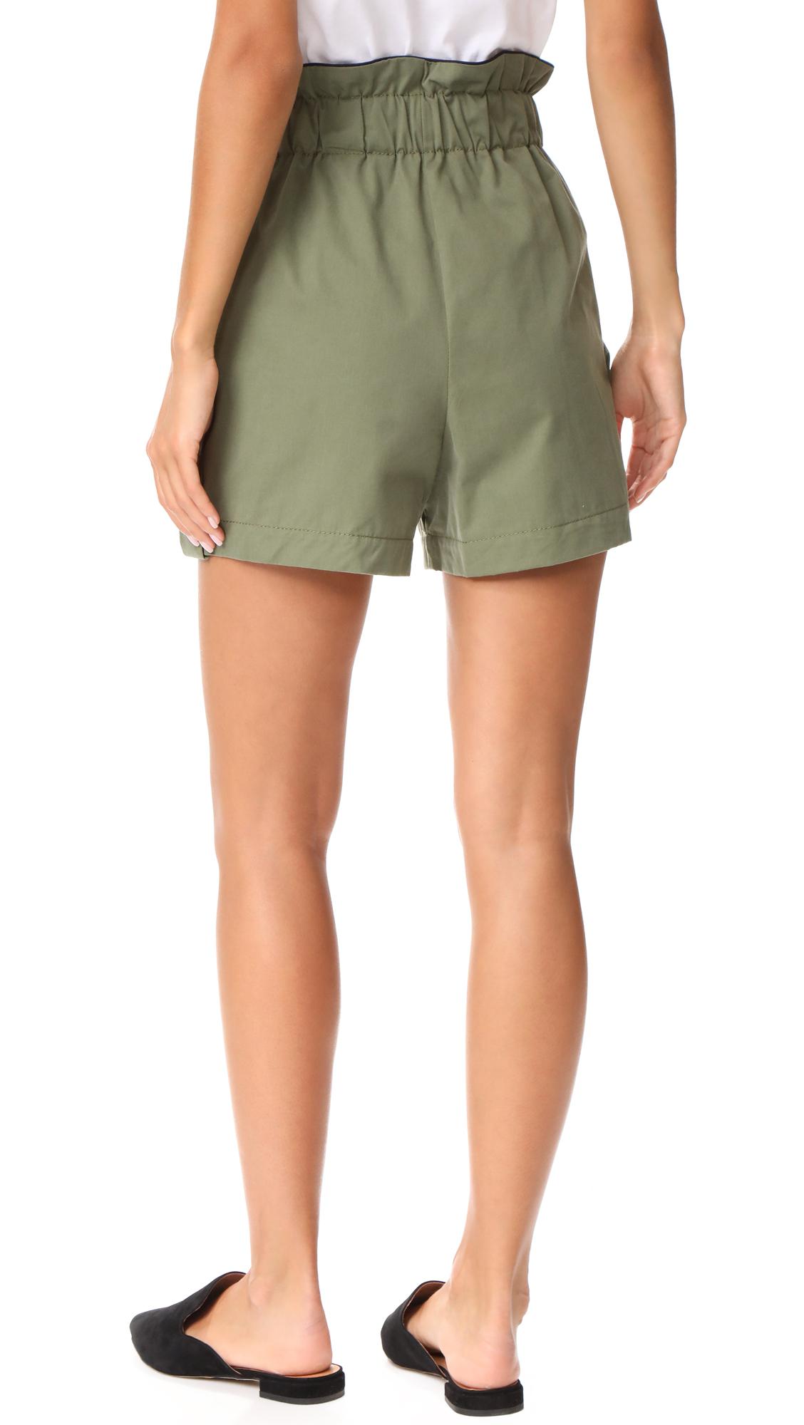 Lyst - Ganni Fabre Shorts in Green
