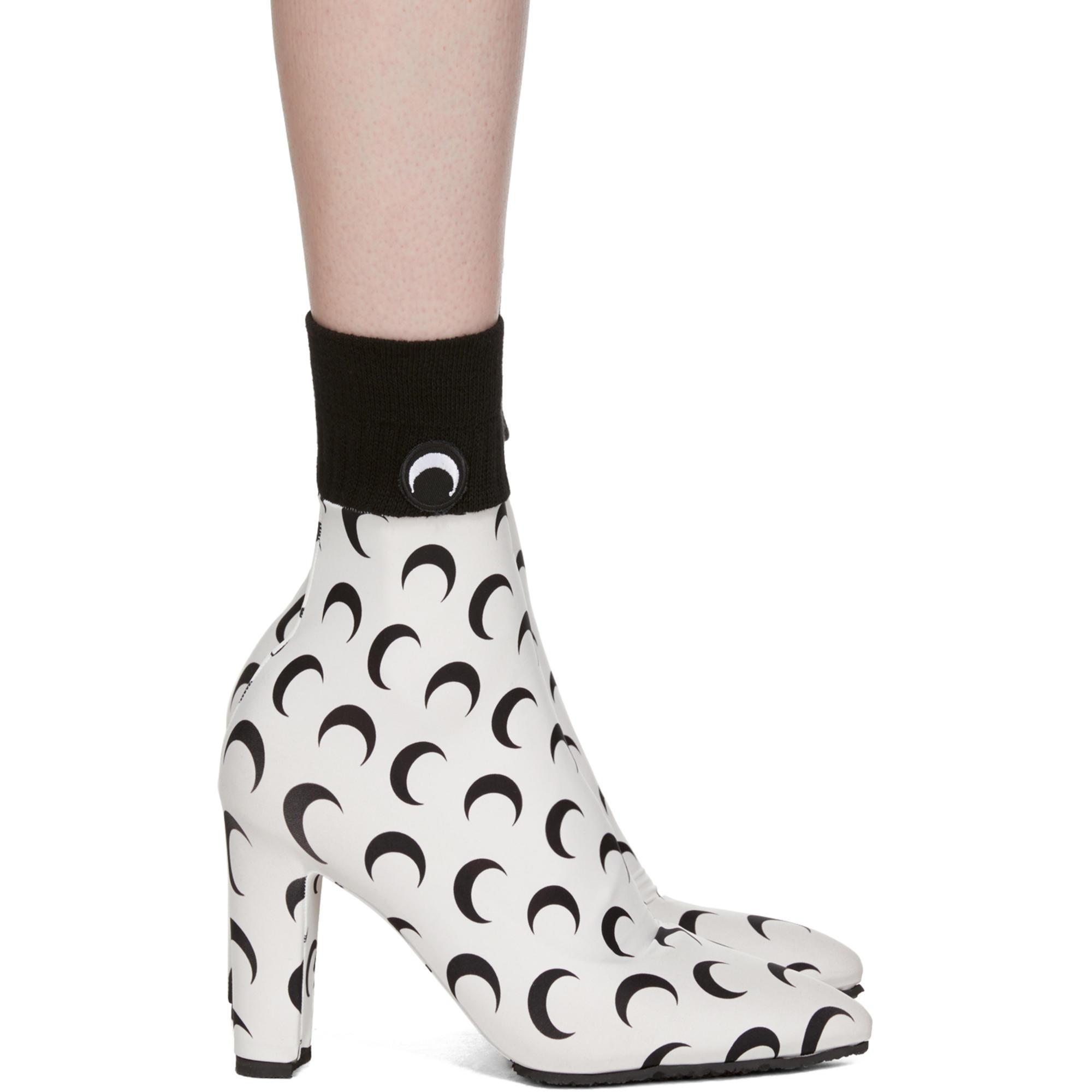 Lyst - Marine Serre White All Over Moon Sock Boots in White