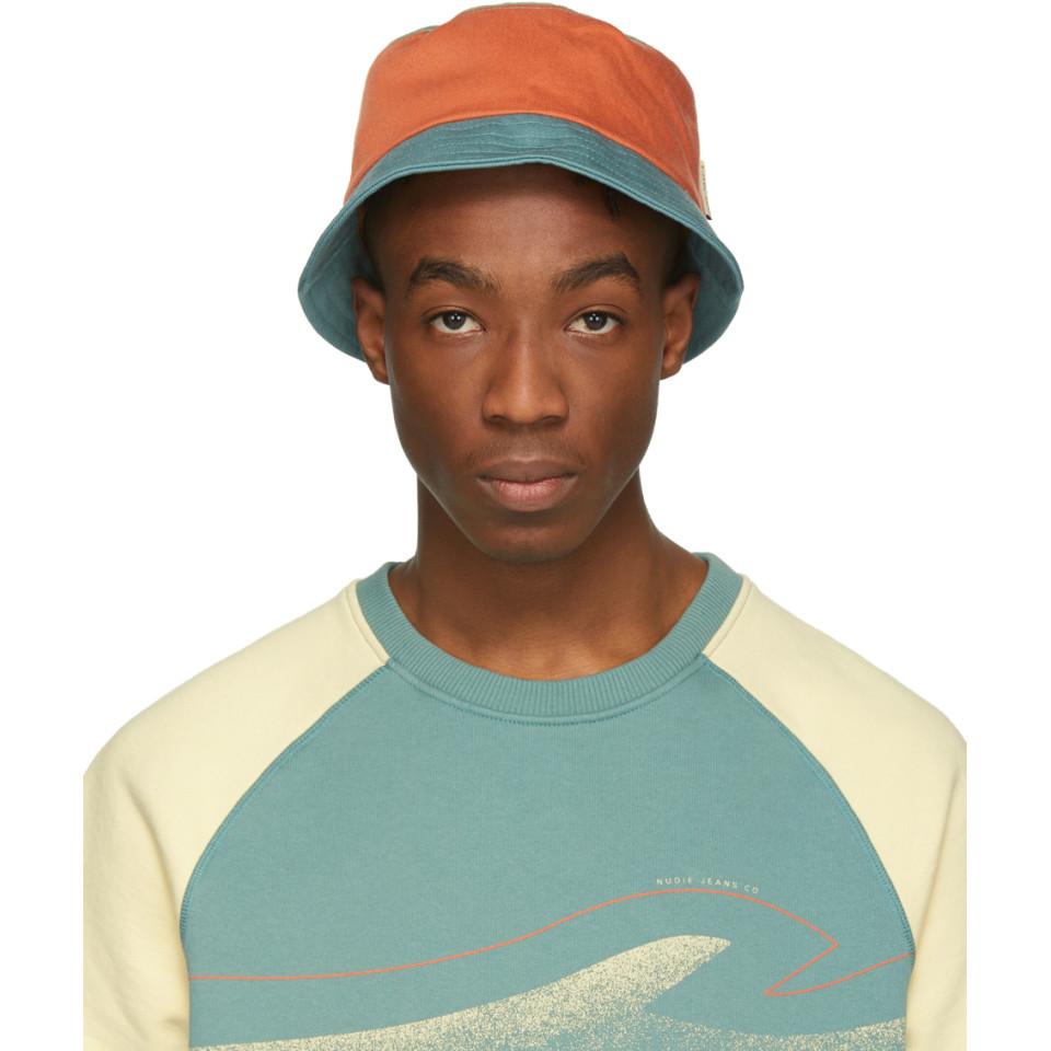 Nudie Jeans Multicolor Denim Mathsson Bucket Hat in Blue for Men - Lyst