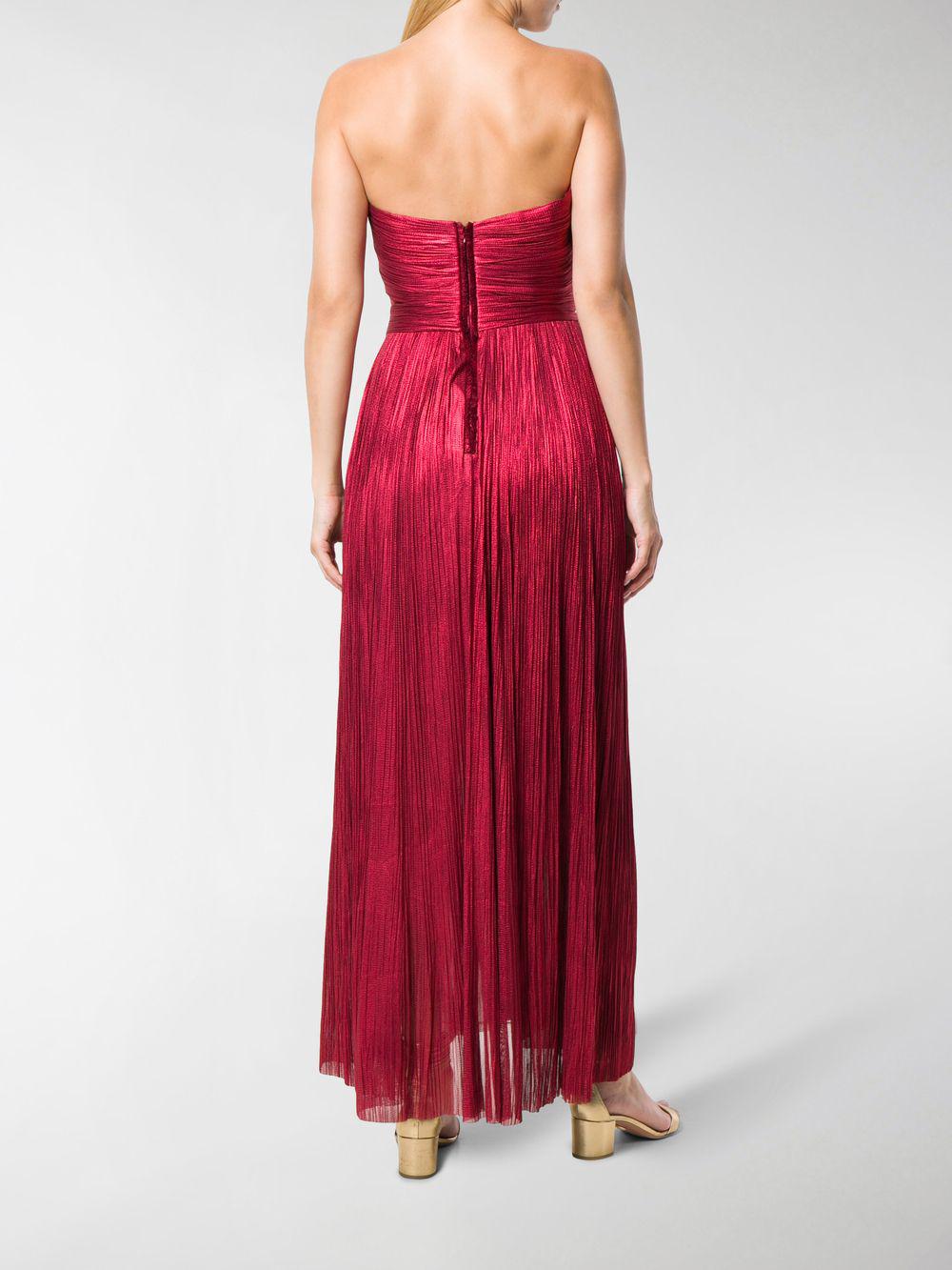 Lyst - Maria Lucia Hohan Strapless Metallic Maxi Dress in Red