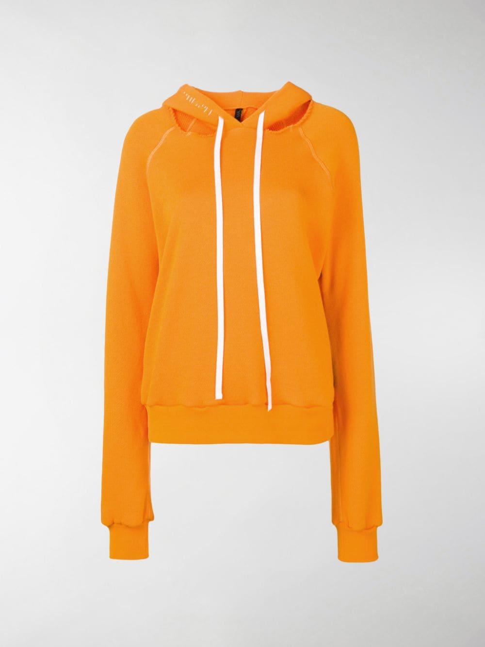 Unravel Project Cashmere Cut-out Shoulder Hoodie in Orange - Lyst