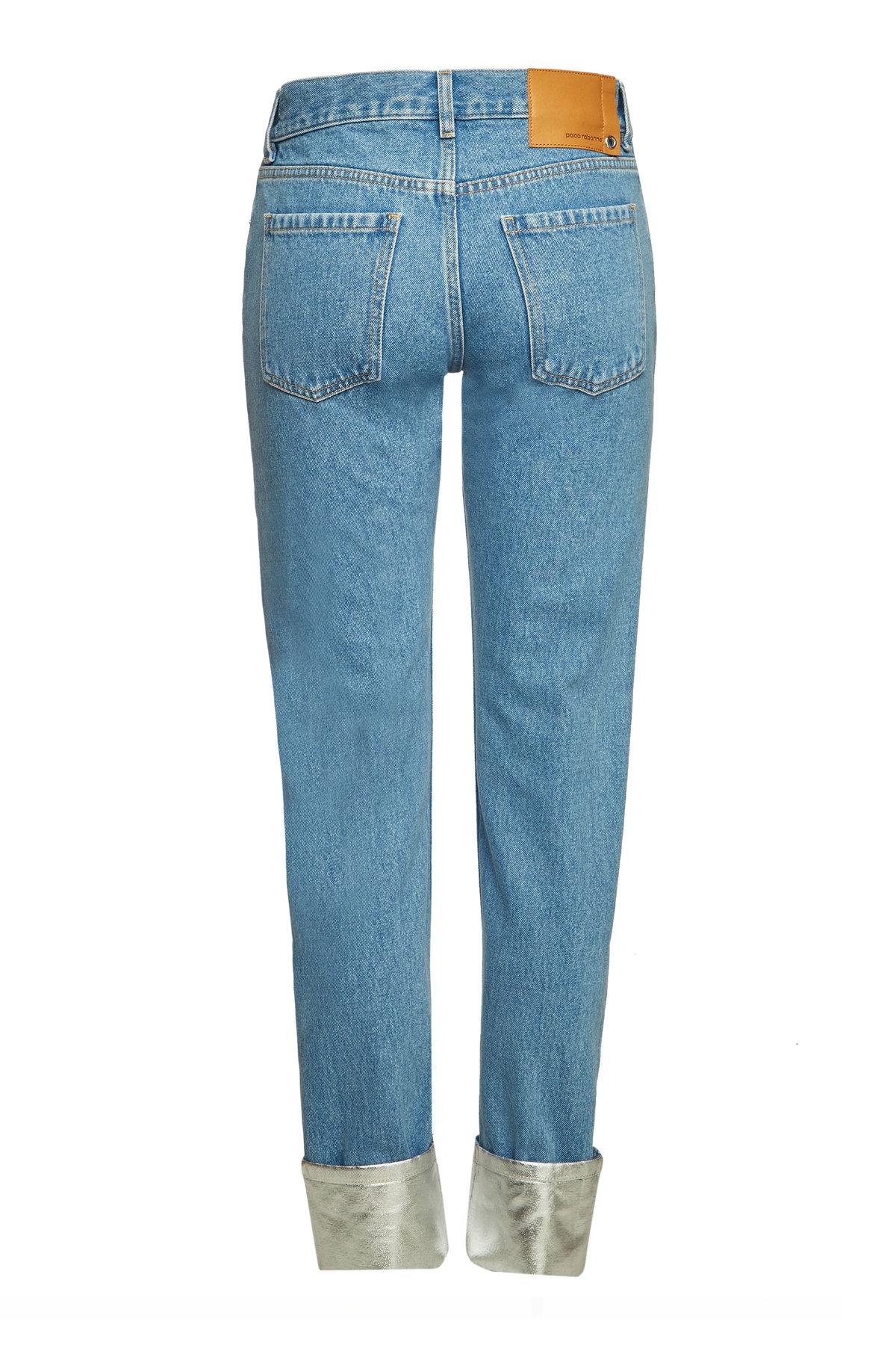 Paco Rabanne Jeans With Metallic Cuffs in Blue - Save 50% - Lyst
