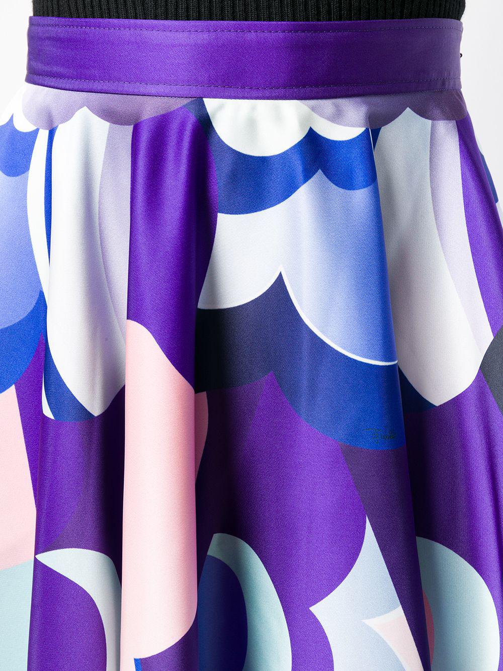 Lyst - Emilio Pucci Printed Midi Skirt in Purple