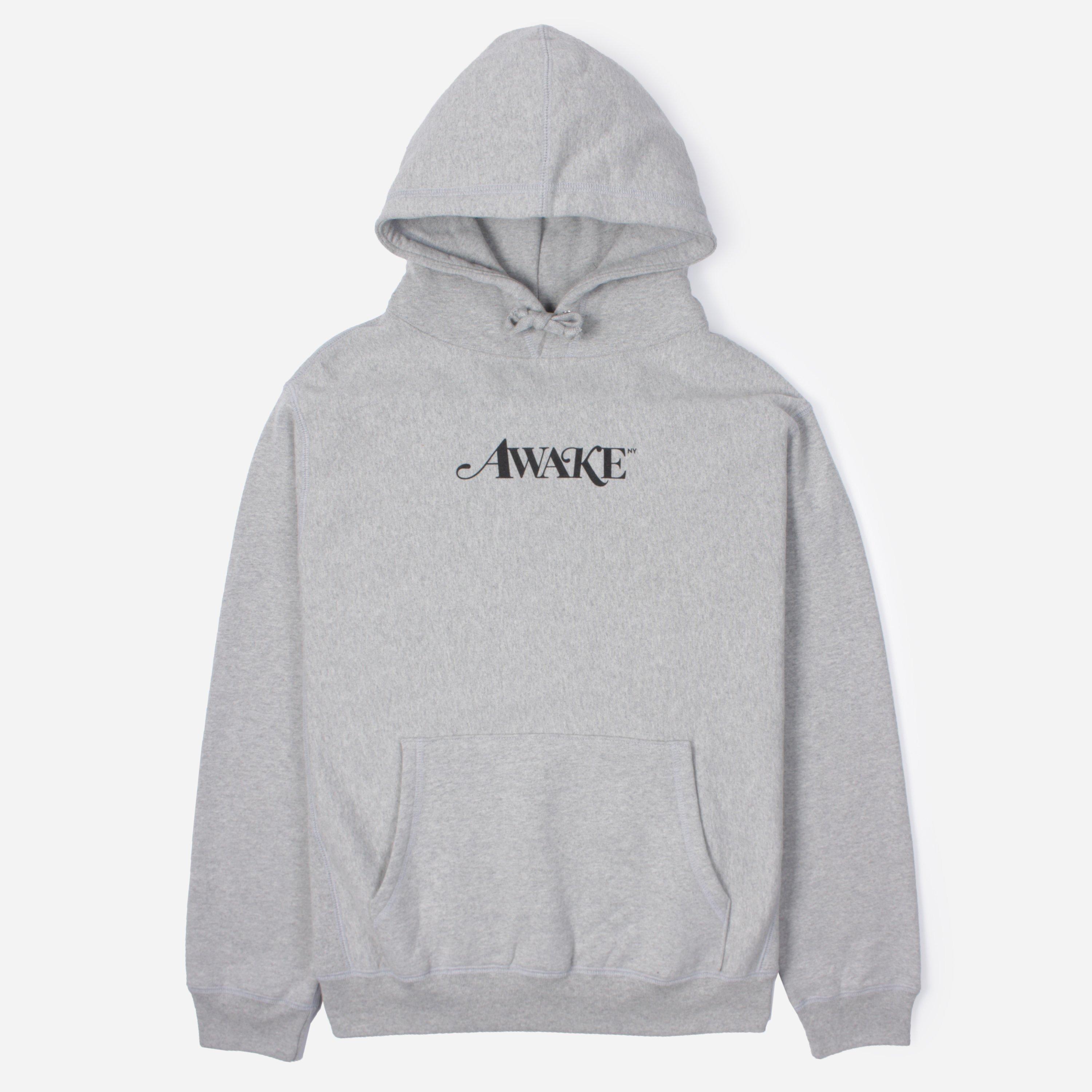 AWAKE NY Classic Logo Overhead Hoodie in Gray for Men - Lyst