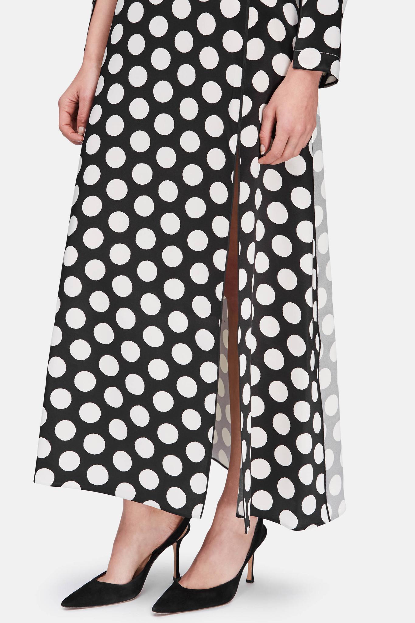 Lyst Calvin Klein Koko Polka Dot Satin Maxi Dress In Black