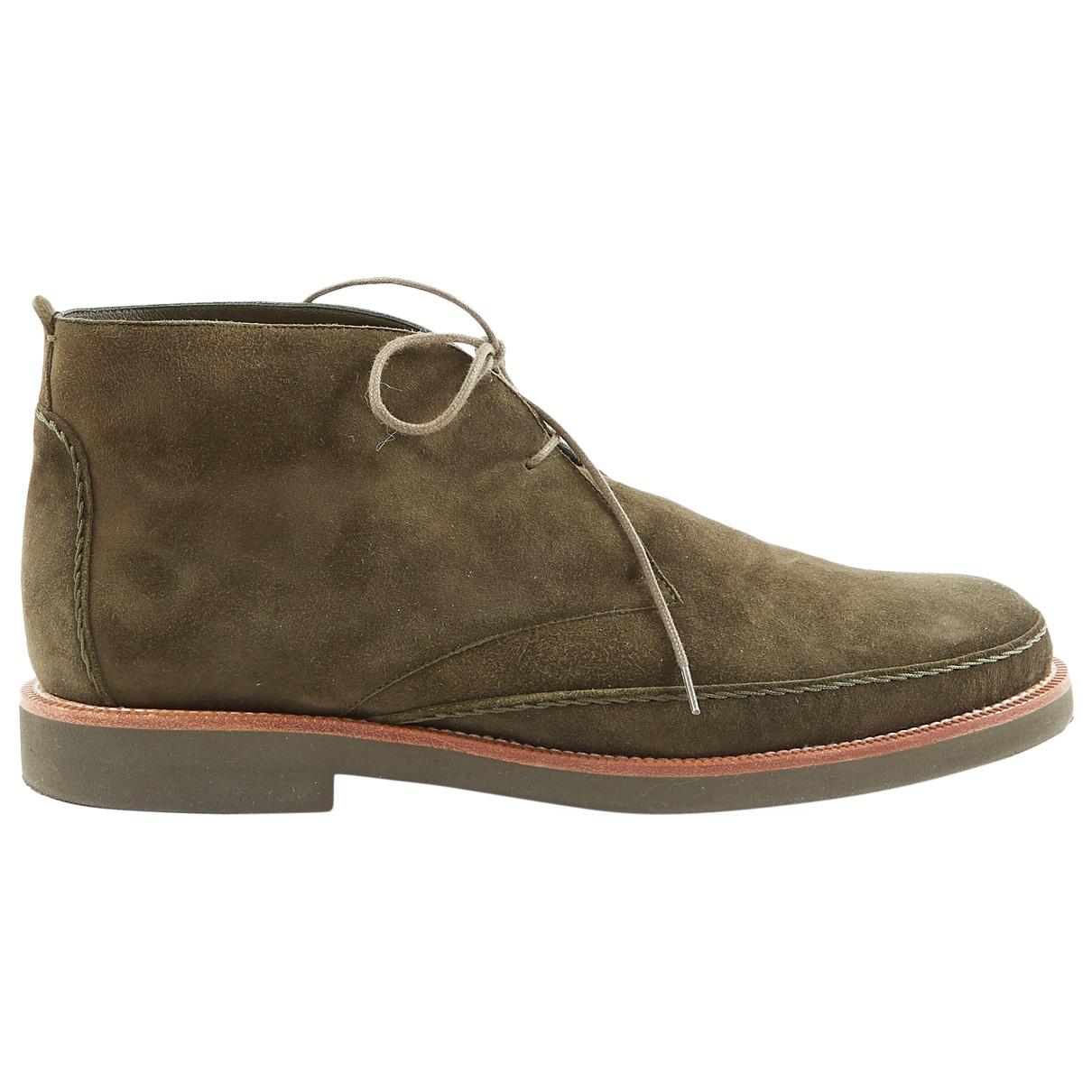 Lyst - Loro Piana Green Suede Ankle Boots in Green