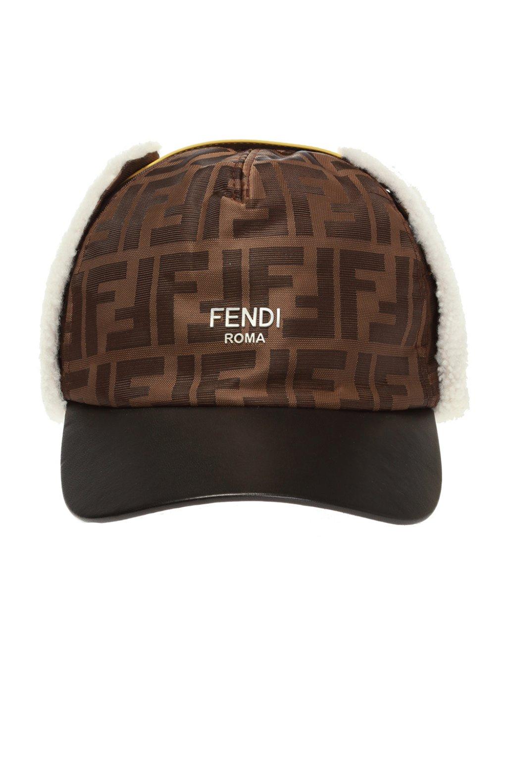 Fendi Fur Baseball Cap in Brown for Men - Lyst
