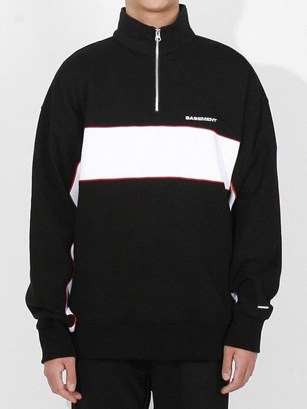 LAYER UNION Bsmt Half Zip Pullover Black in Black for Men - Lyst