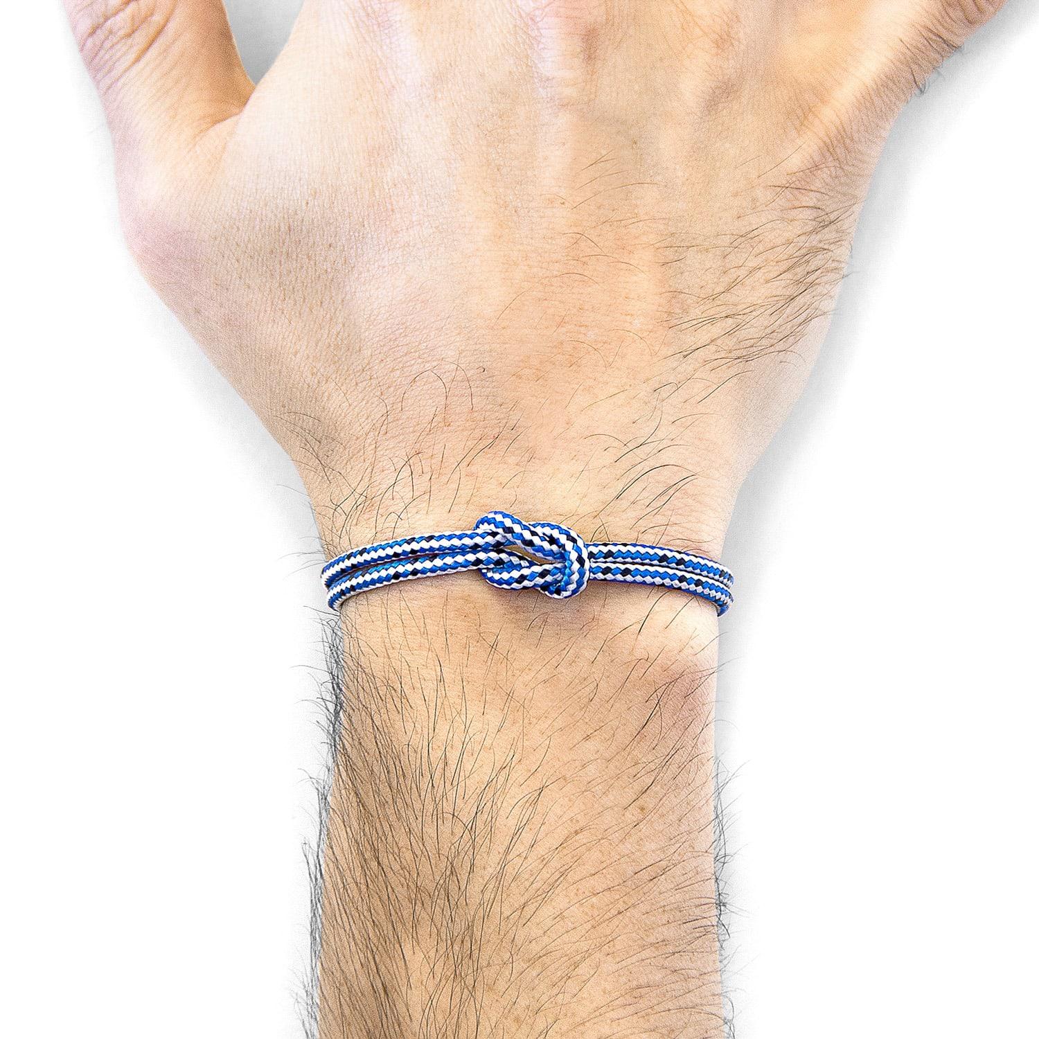 Lyst - Anchor & Crew Blue Dash Pembroke Silver & Rope Bracelet in Blue ...