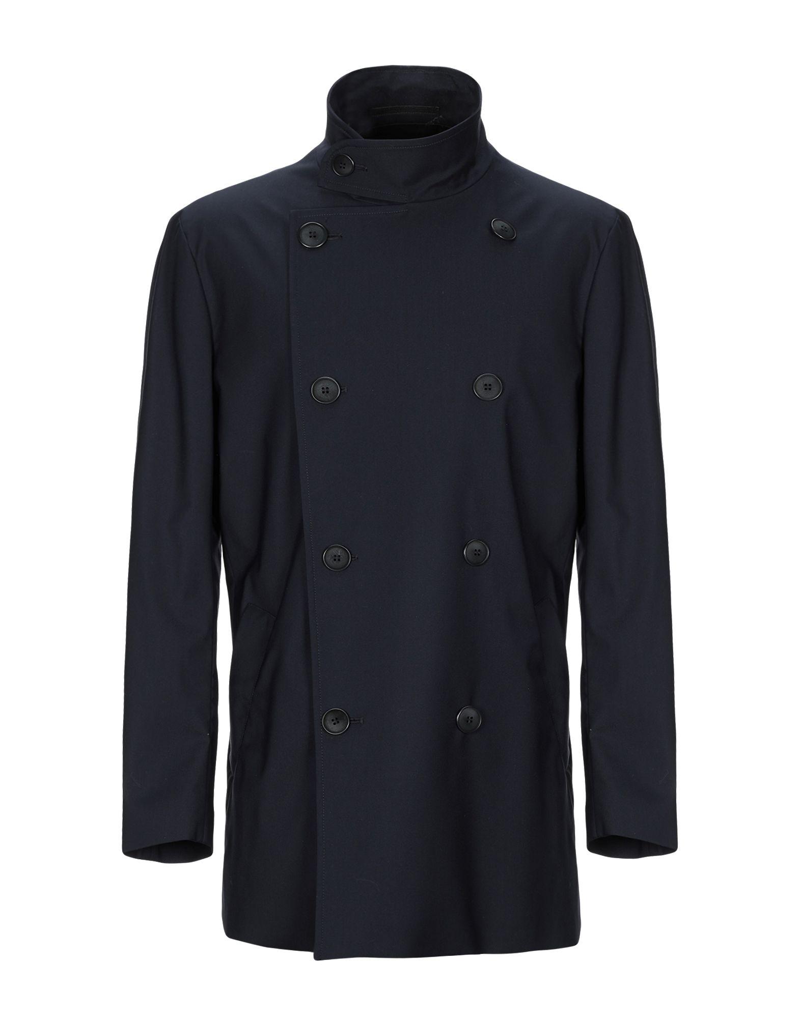 Giorgio Armani Wool Overcoat in Dark Blue (Blue) for Men - Lyst