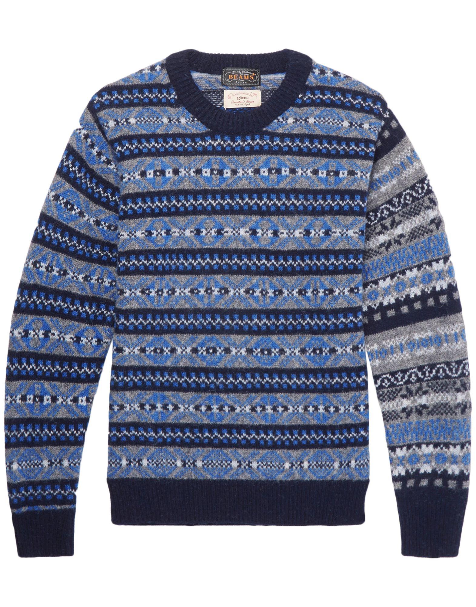Lyst - Beams Plus Sweater in Blue for Men