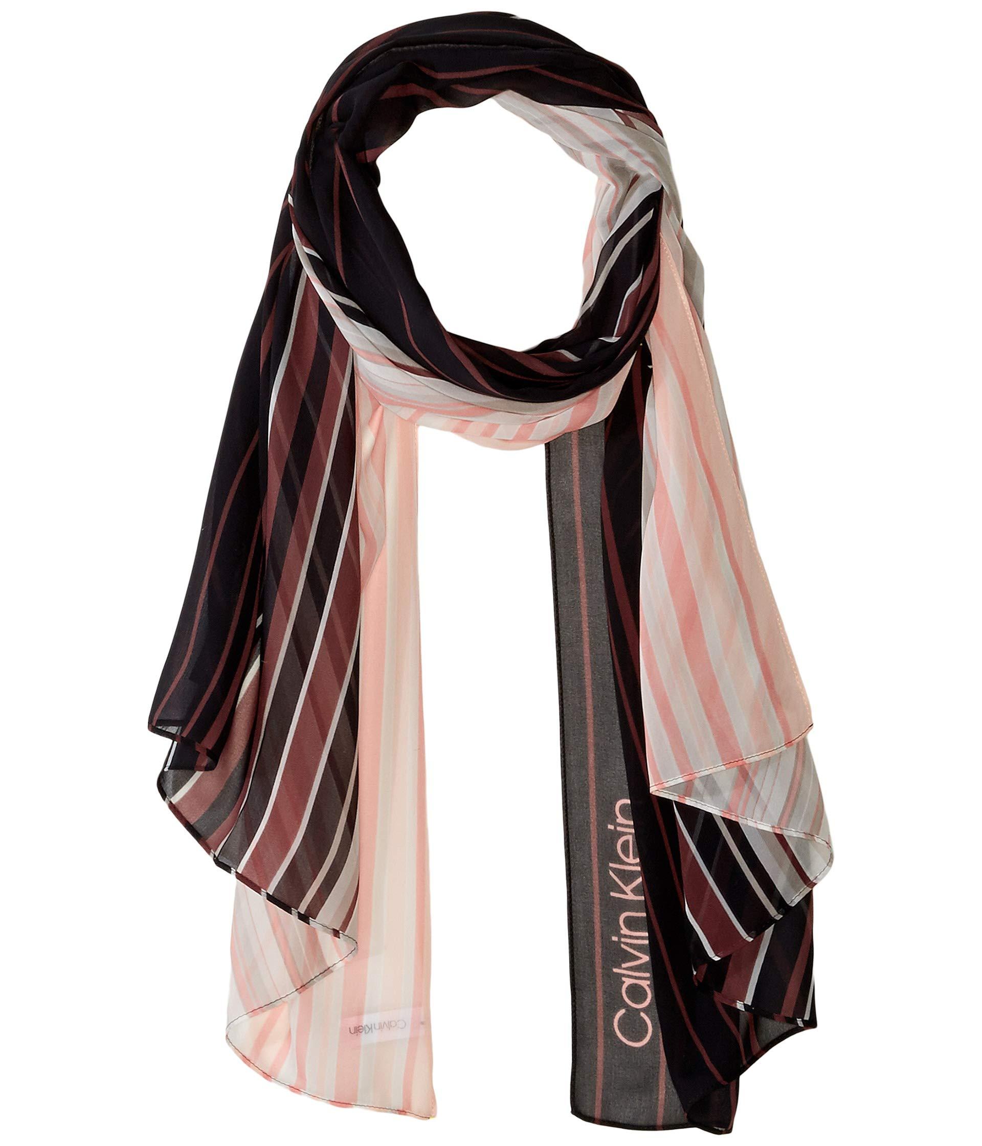 Calvin Klein Ombre Stripe Chiffon Scarf (strawberry) Scarves - Lyst